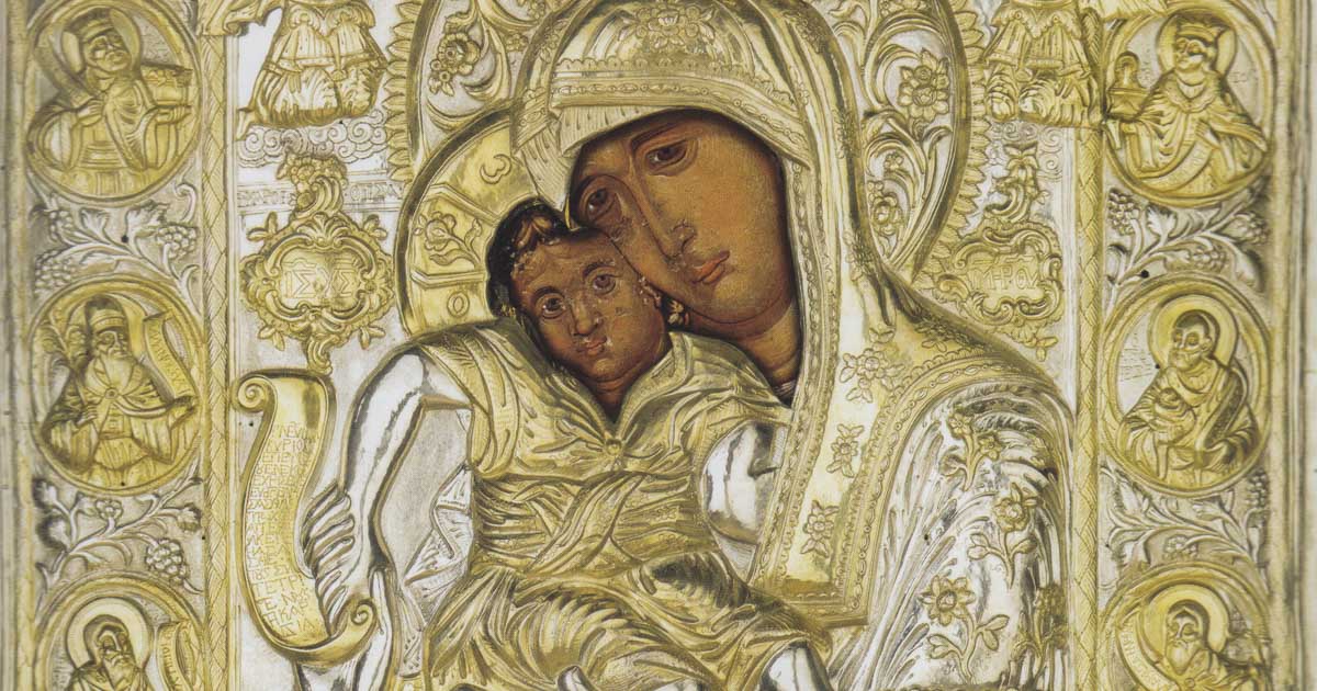 Icon of Virgin Mary Axion Estin (It is Truly Meet) in the Protato ...